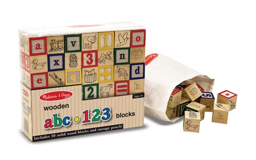 Wooden abc/123 Blocks – Learning And Sensory